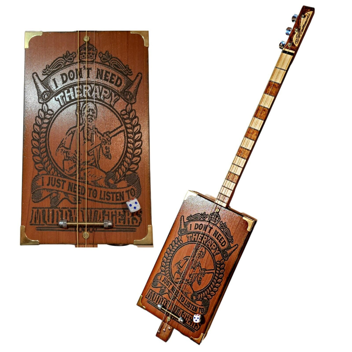 Muddy Waters 3tpv.Ls Cigar Box Guitar MATTEACCI'S Made IN Italy ...